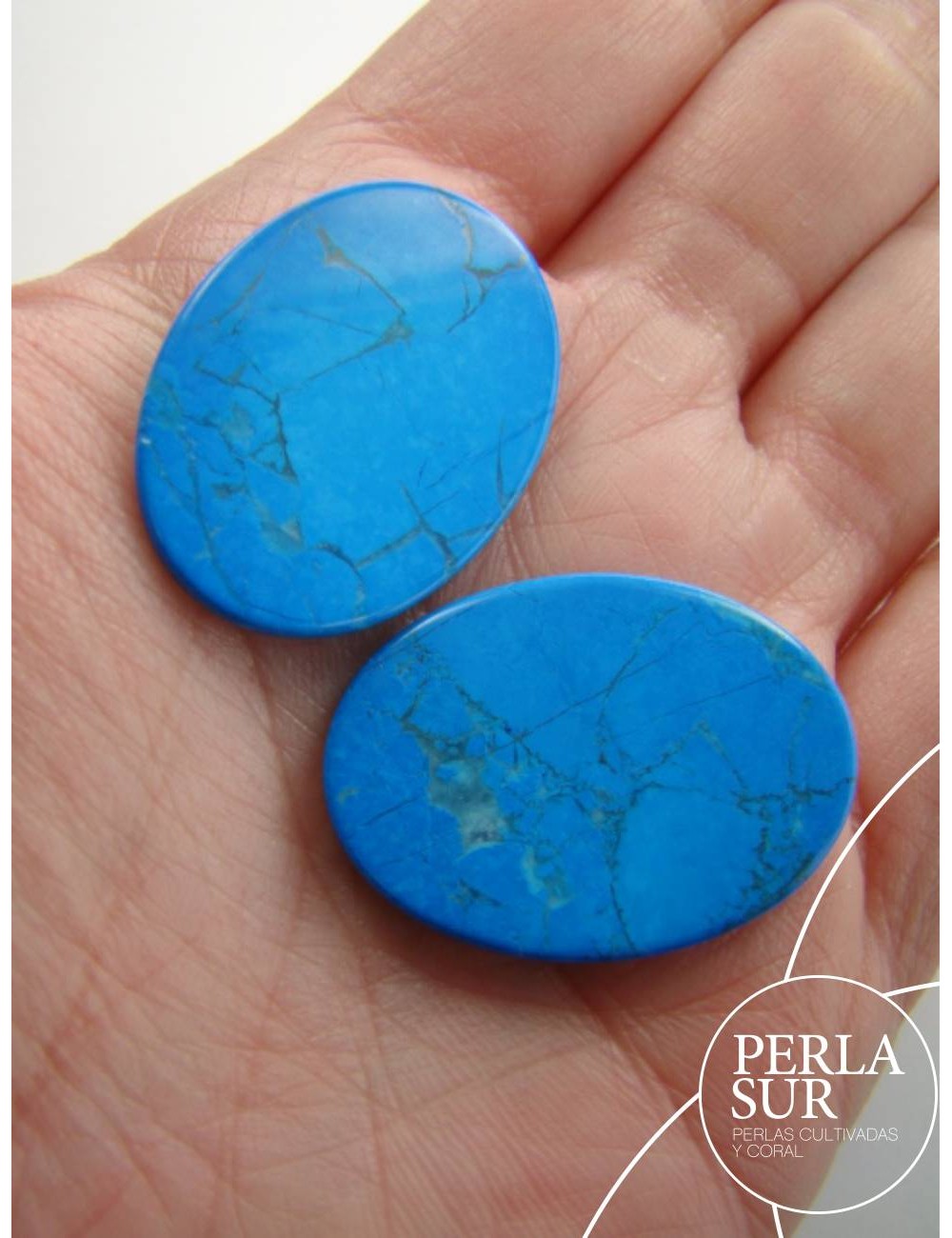 Disco 22x30mm Howlita Turquesa